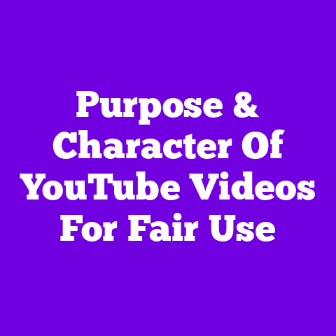 Purpose & Character Of YouTube Videos For Fair Use